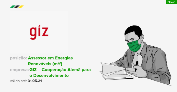 GIZ – Cooperação Alemã para o Desenvolvimento: Assessor em Energias ...