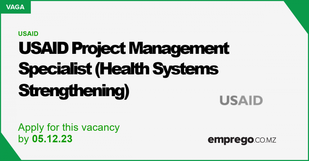 USAID: USAID Project Management Specialist (Health Systems ...
